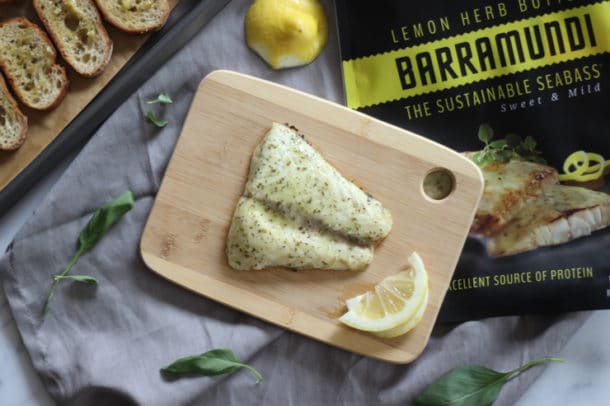 Baked Barramundi Fish Toasts with Red Pepper and Corn Salsa - Sip Bite Go