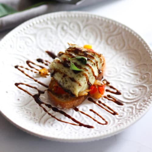 Baked Barramundi Fish Toasts with Red Pepper and Corn Salsa - Sip Bite Go