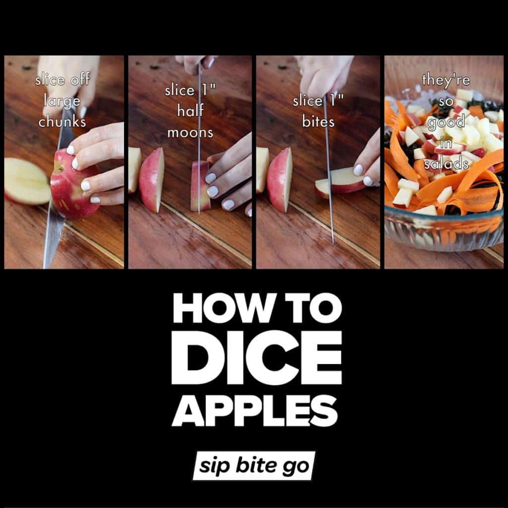 How To Dice An Apple For Salads - Sip Bite Go
