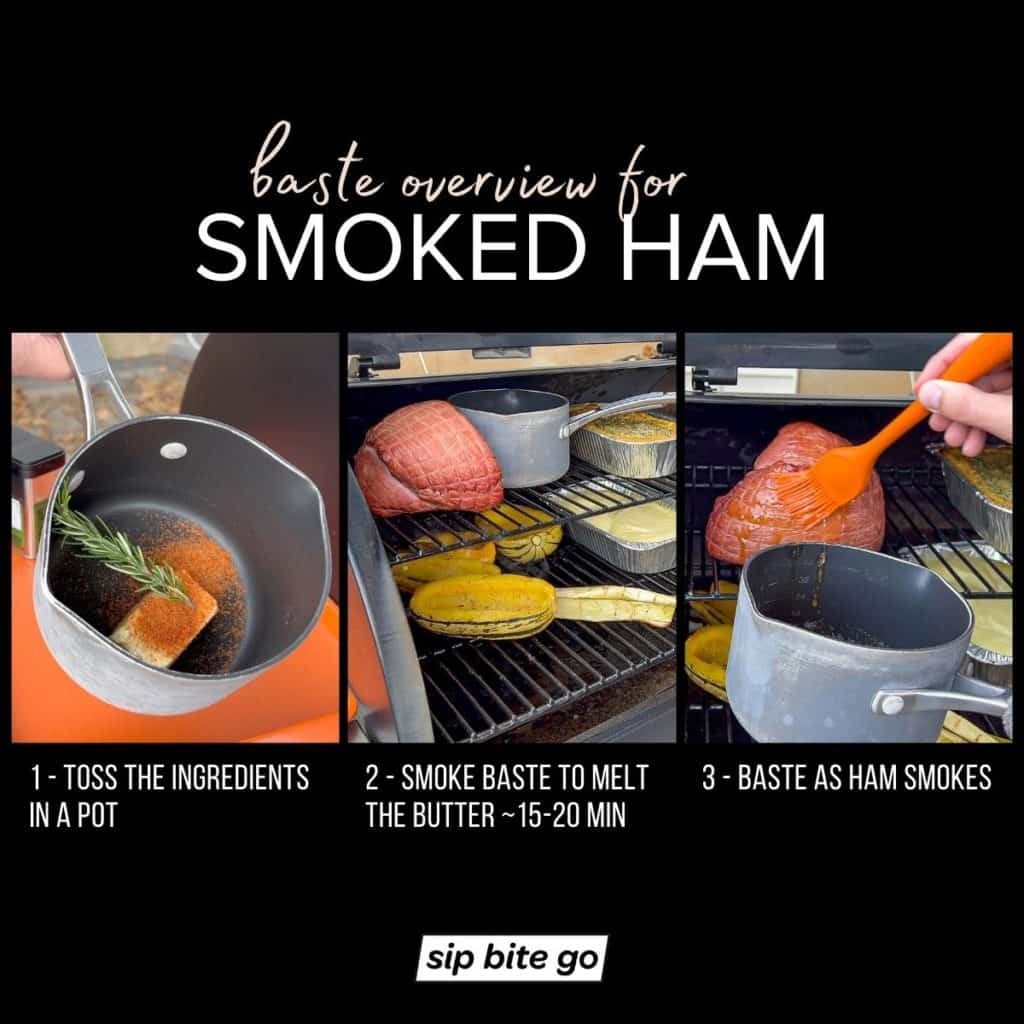 Juicy Traeger Smoked Ham Recipe (Boneless, Butter Basted) - Sip Bite Go