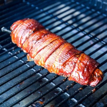 Smoked Bacon Wrapped Pork Tenderloin On Traeger Grills - Sip Bite Go