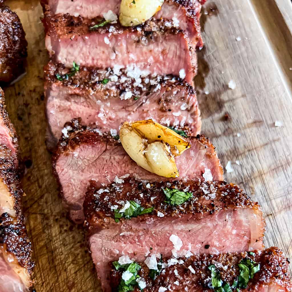 Easy Traeger Smoked NY Strip Steak Recipe - Sip Bite Go