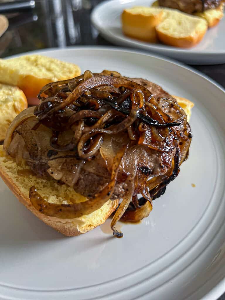 Oklahoma Onion Smashed Burgers In Cast Iron Pan - Sip Bite Go