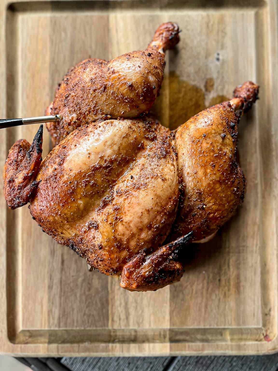 Crispy Skin Traeger Smoked Spatchcocked Chicken - Sip Bite Go