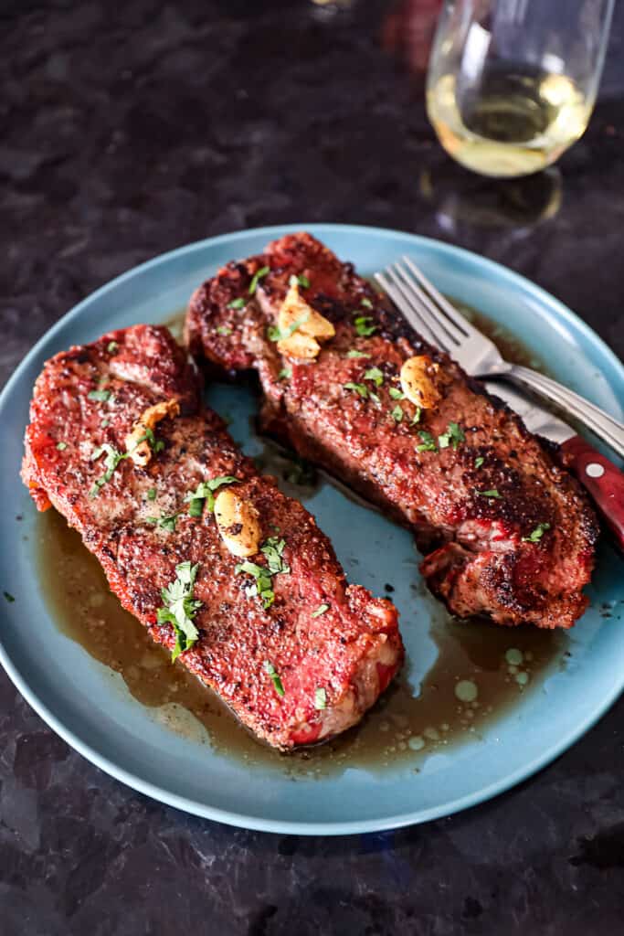 Easy Traeger Smoked NY Strip Steak Recipe - Sip Bite Go
