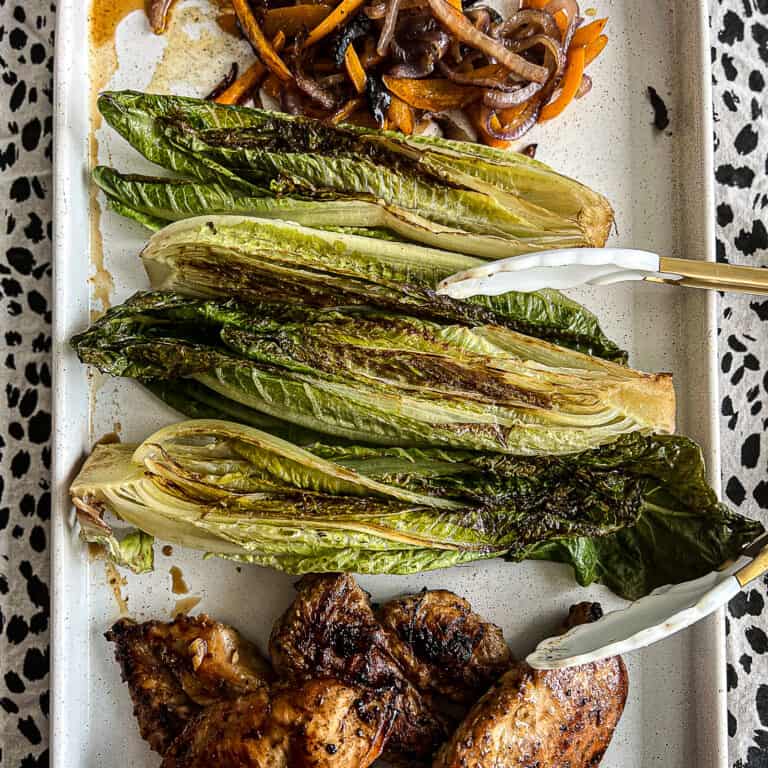 Griddle Grilled Romaine Lettuce (Traeger Flatrock) - Sip Bite Go