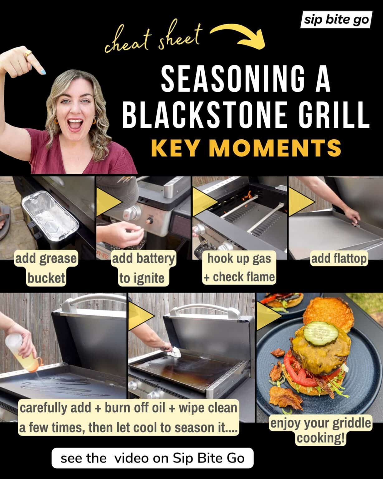Seasoning Blackstone Griddle - First Time Guide - Sip Bite Go