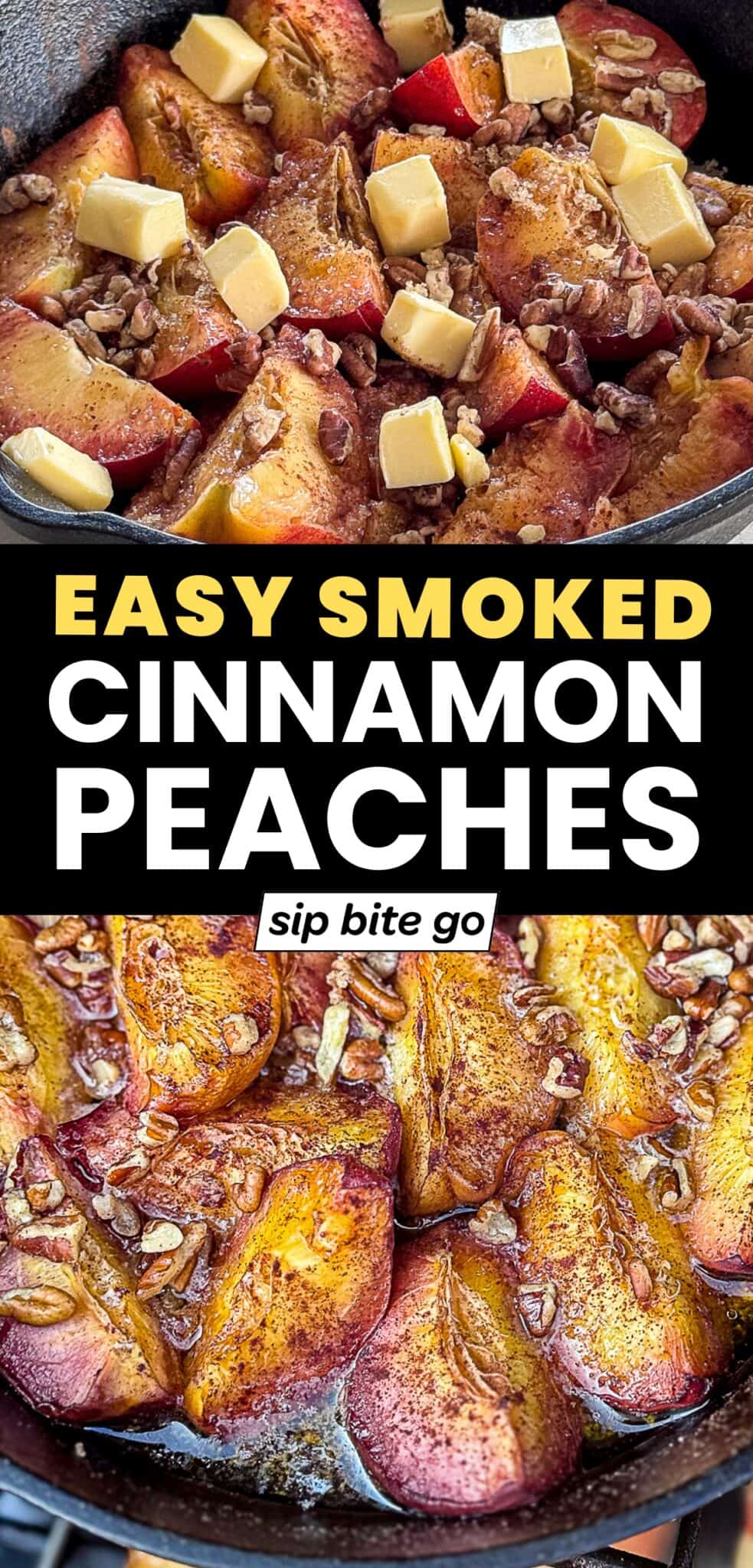 Traeger Smoked Cinnamon Peaches With Pecans - Sip Bite Go