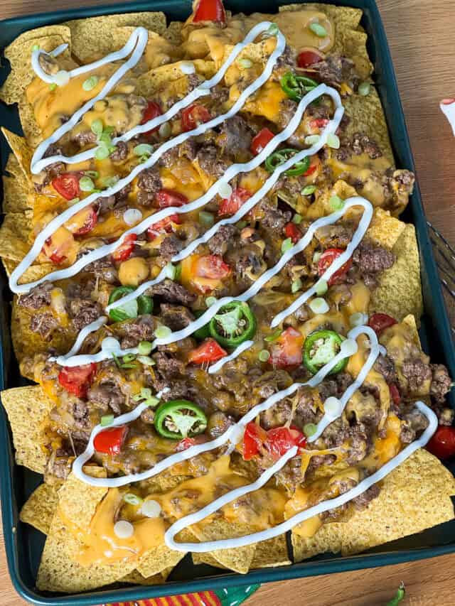 Viral Sheet Pan Nachos With Sliding Cheese - Sip Bite Go